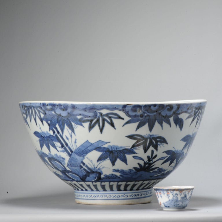 Huge Antique Japanese Arita Porcelain Bowl 1680-1700 Japan Majestic For ...