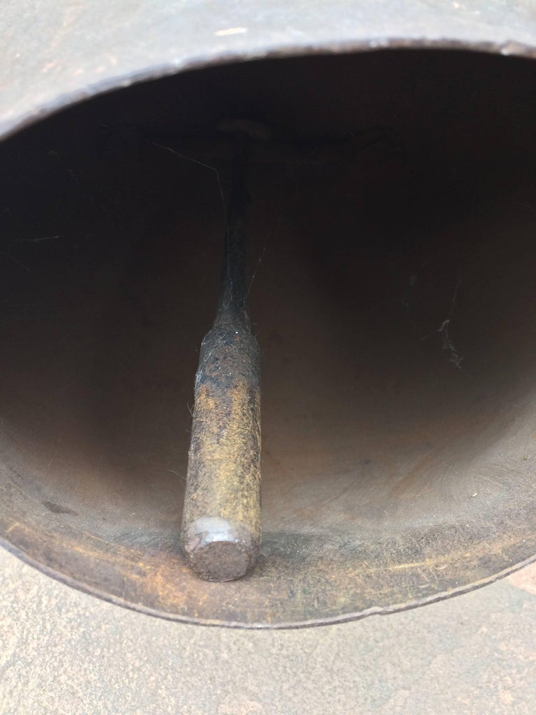Huge Antique Leather and Metal Cow Bell at 1stDibs