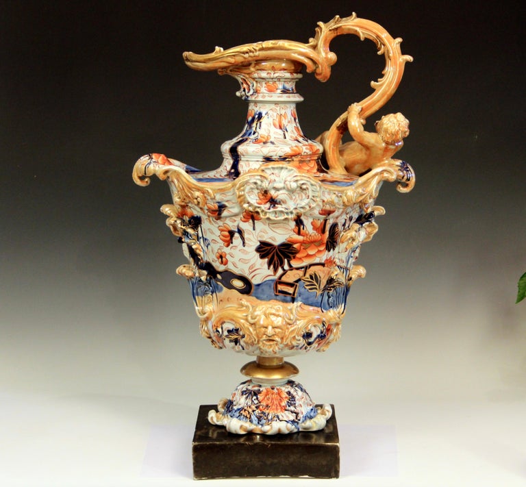 Huge Antique Mason's English Ironstone Imari Japan Ewer Pitcher Urn ...