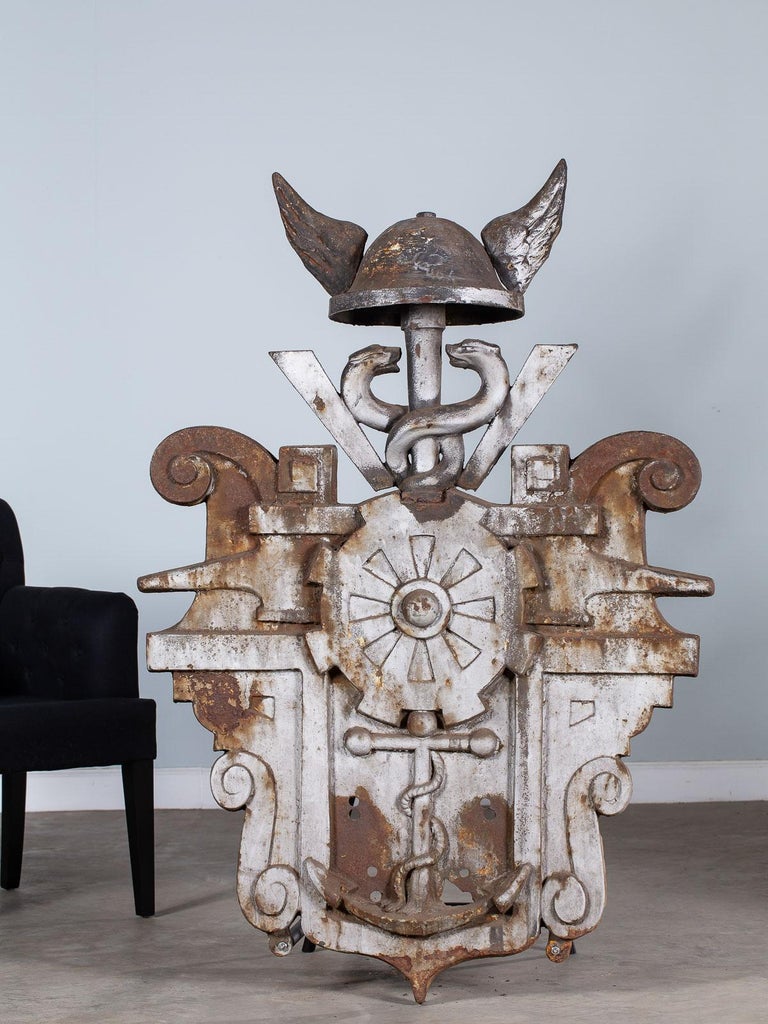 Huge Antique Solid Iron Antwerp City Emblem Architectural Salvage ...