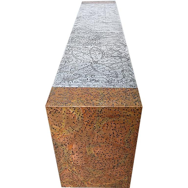 Huge Arenson Studios Embossed Metal Cabinet at 1stDibs