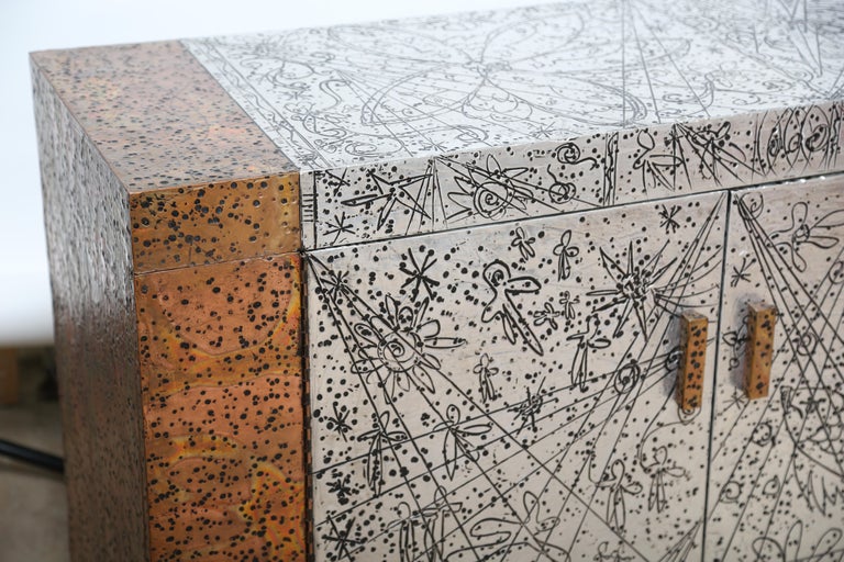 Huge Arenson Studios Embossed Metal Cabinet at 1stDibs
