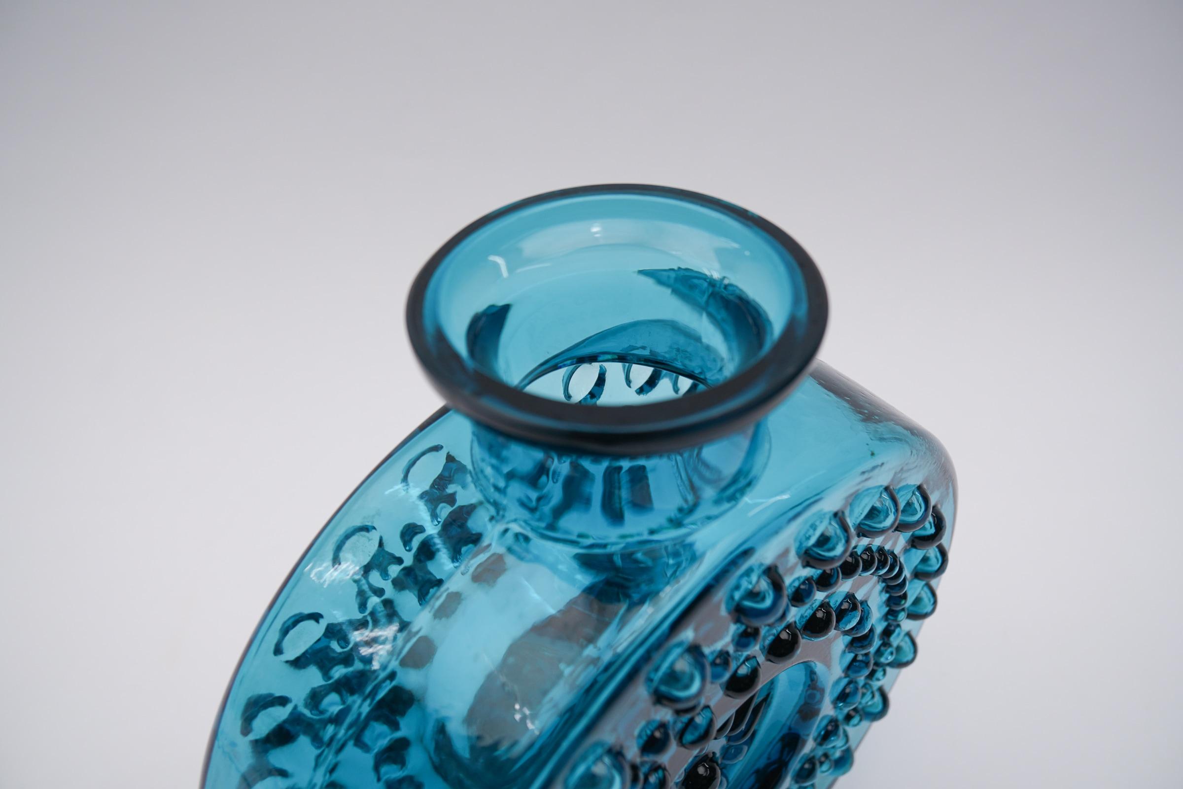 Huge Blue Bubble Glass Vase by Helena Tynell for Rriihimaki, 1960s For ...