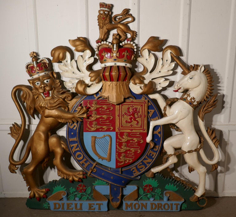 Huge British Royal Coat of Arms Wall Plaque at 1stDibs | royal coat of ...
