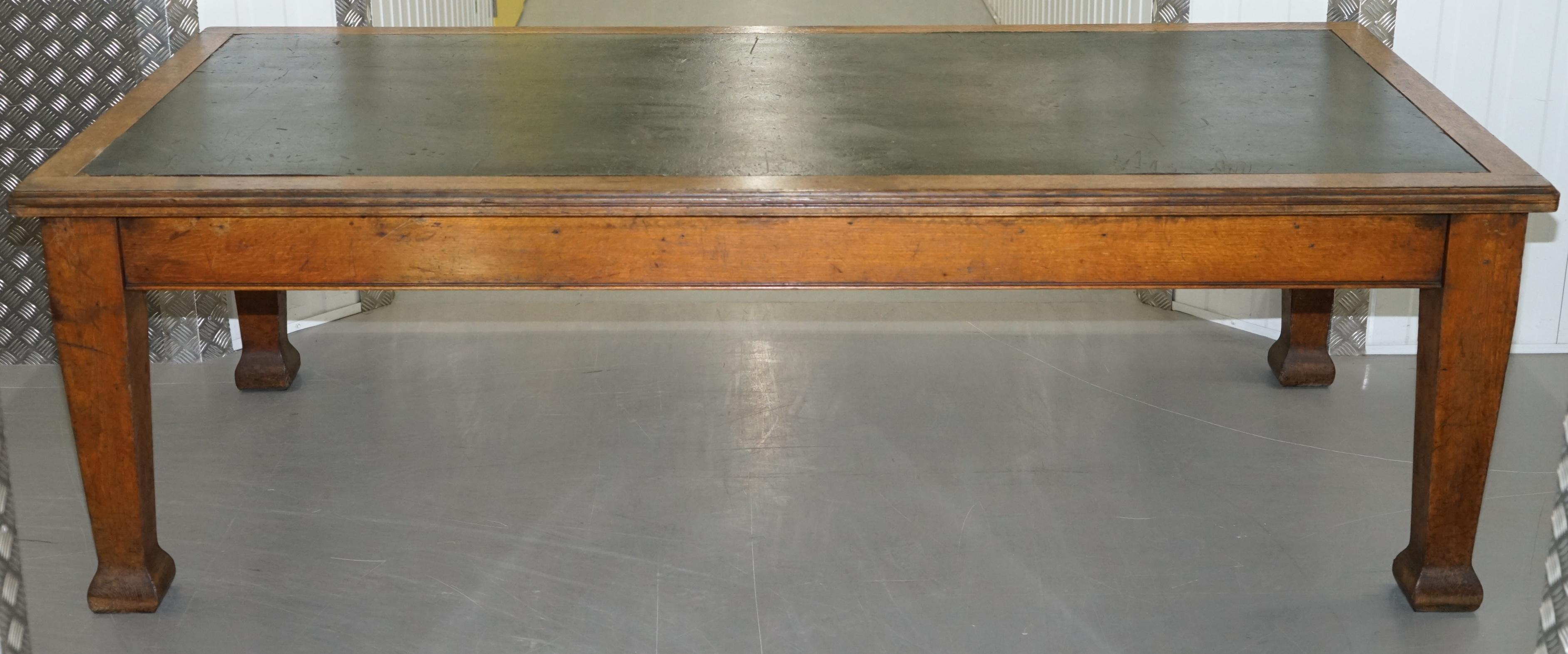 Huge circa 1900 Solid Oak Refectory Library Dining Table Lovely Thick ...