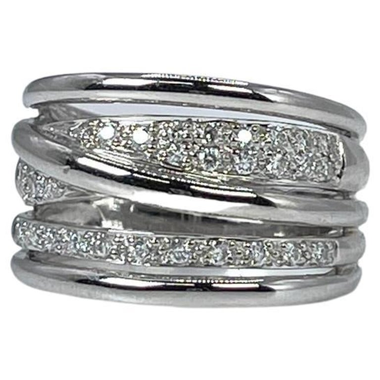 Huge Diamond ring Wide top 14mm top diamond ring 18KT white gold ...