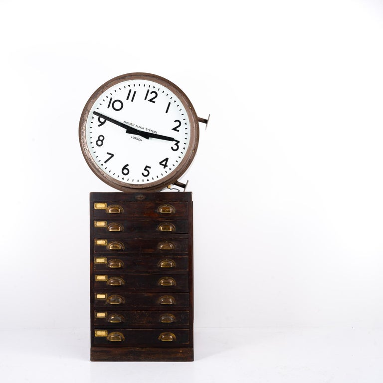 Huge Double Sided Railway Clock by English Clock Systems at 1stDibs