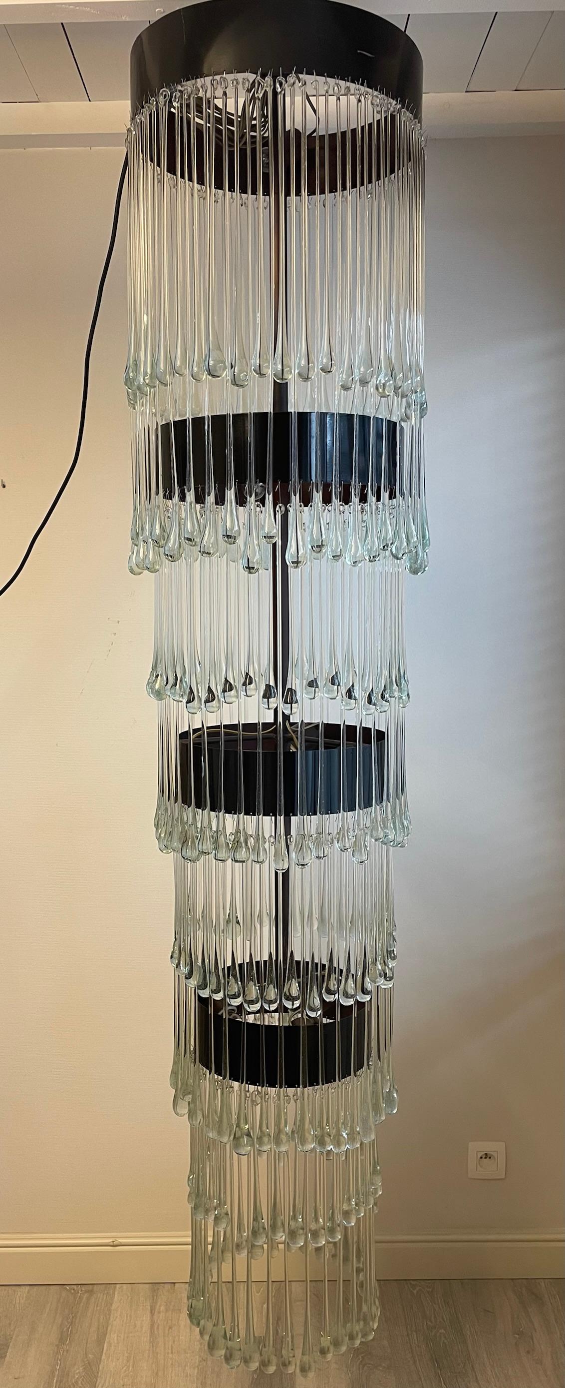 Huge Droplet Chandelier, 1980s For Sale at 1stDibs