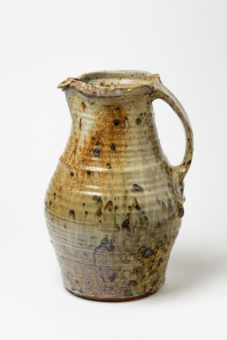 Huge Elegant Stoneware Pottery Pitcher by Danish Anne Kjaersgaard ...