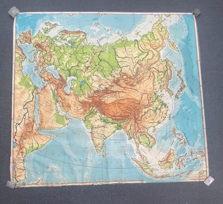 Huge Europe and Asia Vintage Wall Map For Sale at 1stDibs