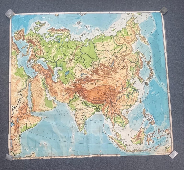 Huge Europe and Asia Vintage Wall Map For Sale at 1stDibs