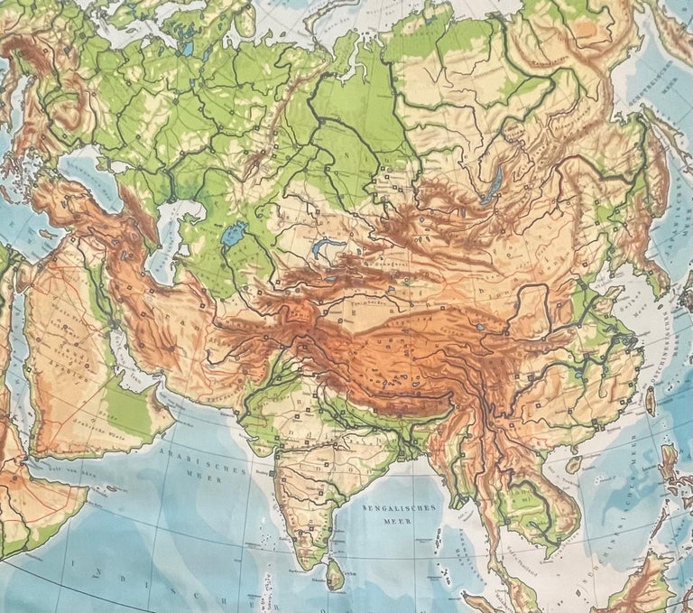 Huge Europe and Asia Vintage Wall Map For Sale at 1stDibs