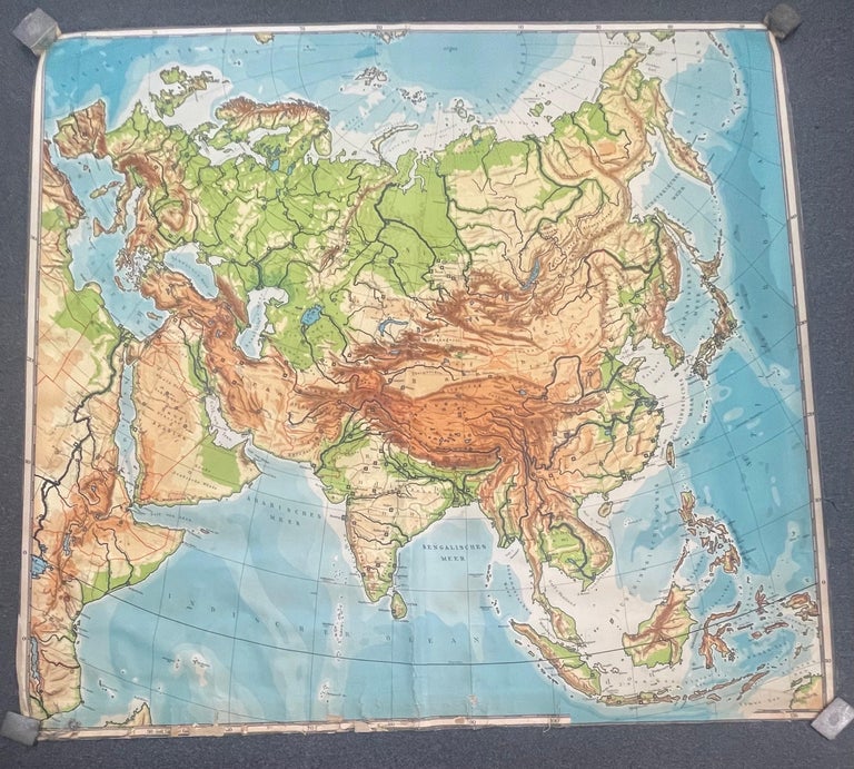 Huge Europe and Asia Vintage Wall Map For Sale at 1stDibs