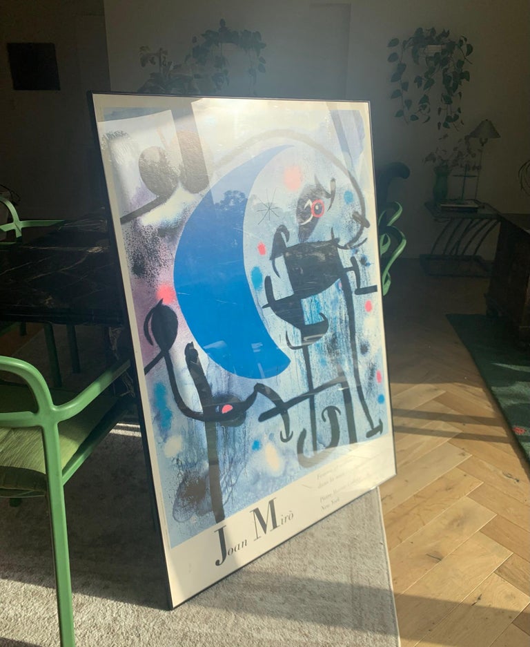 Huge Framed Joan Miró Poster « Femme Et Oiseaux », Pierre Matisse ...