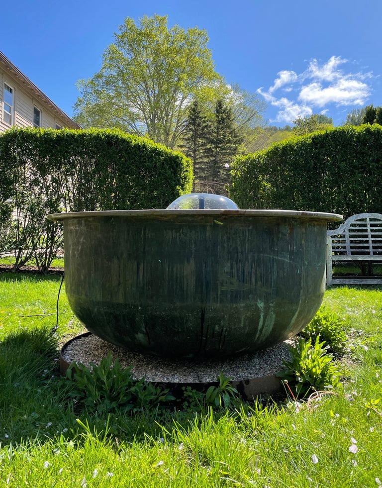 Huge French 19th C Copper Cheese Vat with Natural Blackened Verdigris ...
