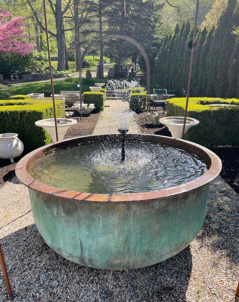 Huge French 19th C Copper Cheese Vat with Natural Verdigris Patina at ...