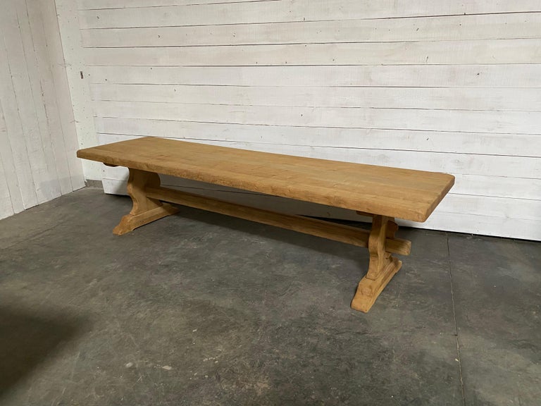 Huge French Bleached Oak Farmhouse Dining Table For Sale at 1stDibs