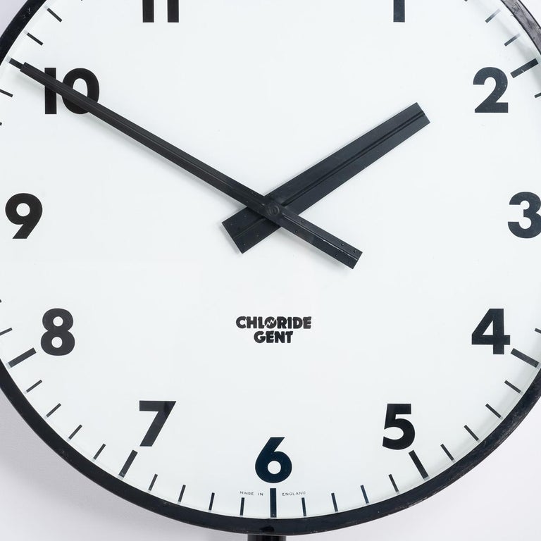 Huge Gent Chloride Vintage Railway Station Wall Clock For Sale at 1stDibs
