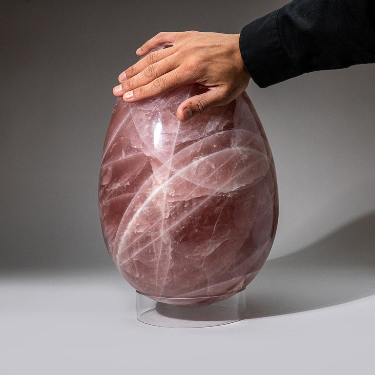 Huge Genuine Polished Rose Quartz Egg from Madagascar '70 Lbs' For Sale ...