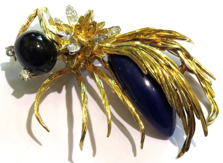 Huge Hammerman Brothers Platinum Gold Wasp Pin Brooch With Diamonds ...