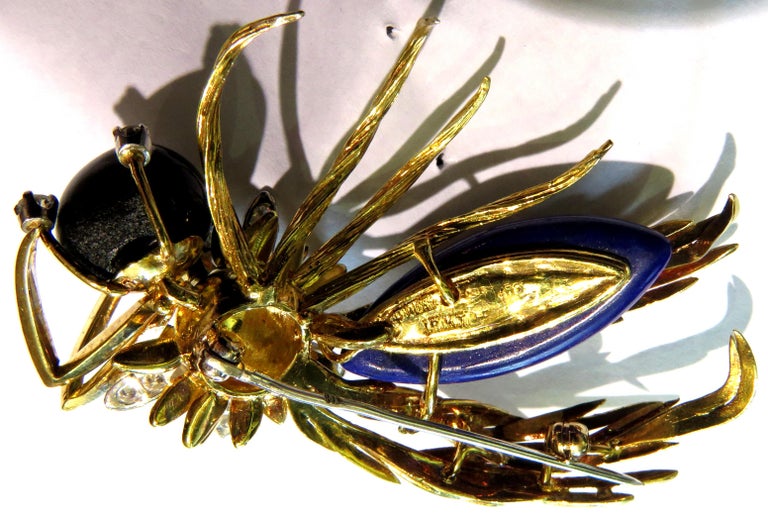 Huge Hammerman Brothers Platinum Gold Wasp Pin Brooch With Diamonds ...
