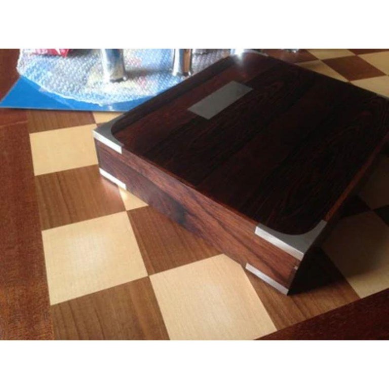 Huge Hans Hansen Sterling Silver and Palisander/Rosewood Box For Sale ...