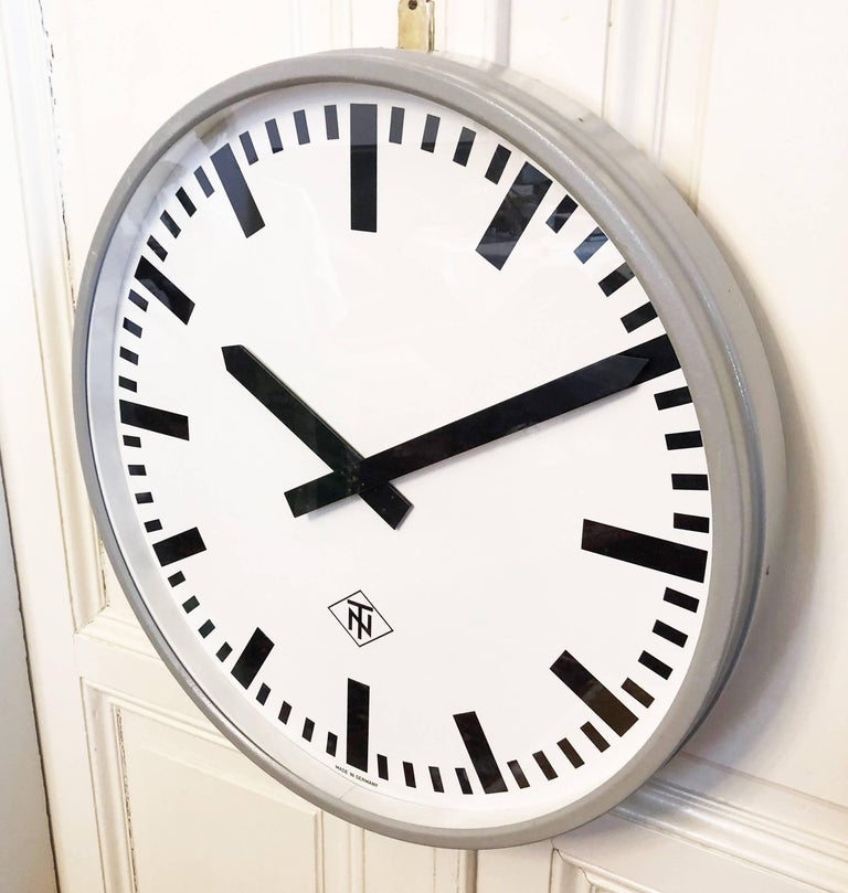 Huge Industrial Factory or Stration Clock by Telefonbau Und Normalzeit ...