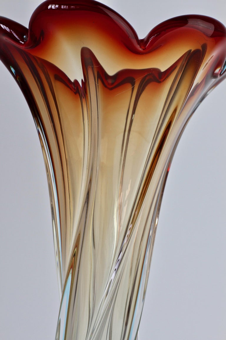 Huge Italian Vintage Mid-Century Murano Style Twisted Glass Vase circa ...