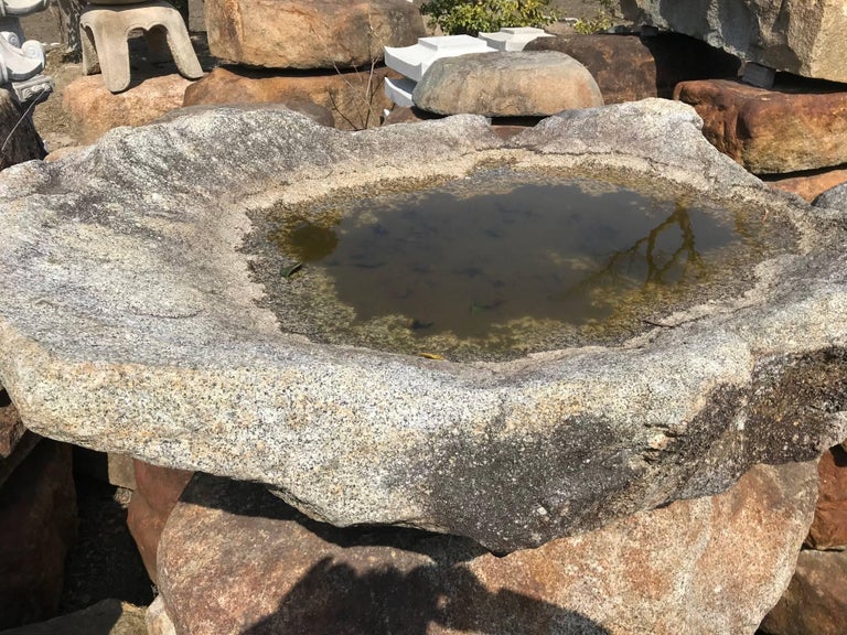 Huge Japanese Antique Natural "Reflecting Pool" Stone Mountain Basin ...