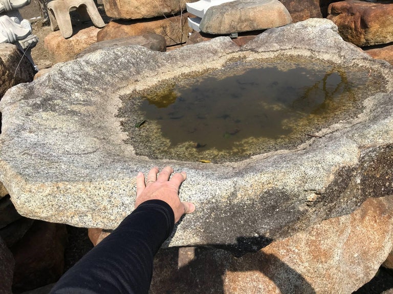 Huge Japanese Antique Natural "Reflecting Pool" Stone Mountain Basin ...