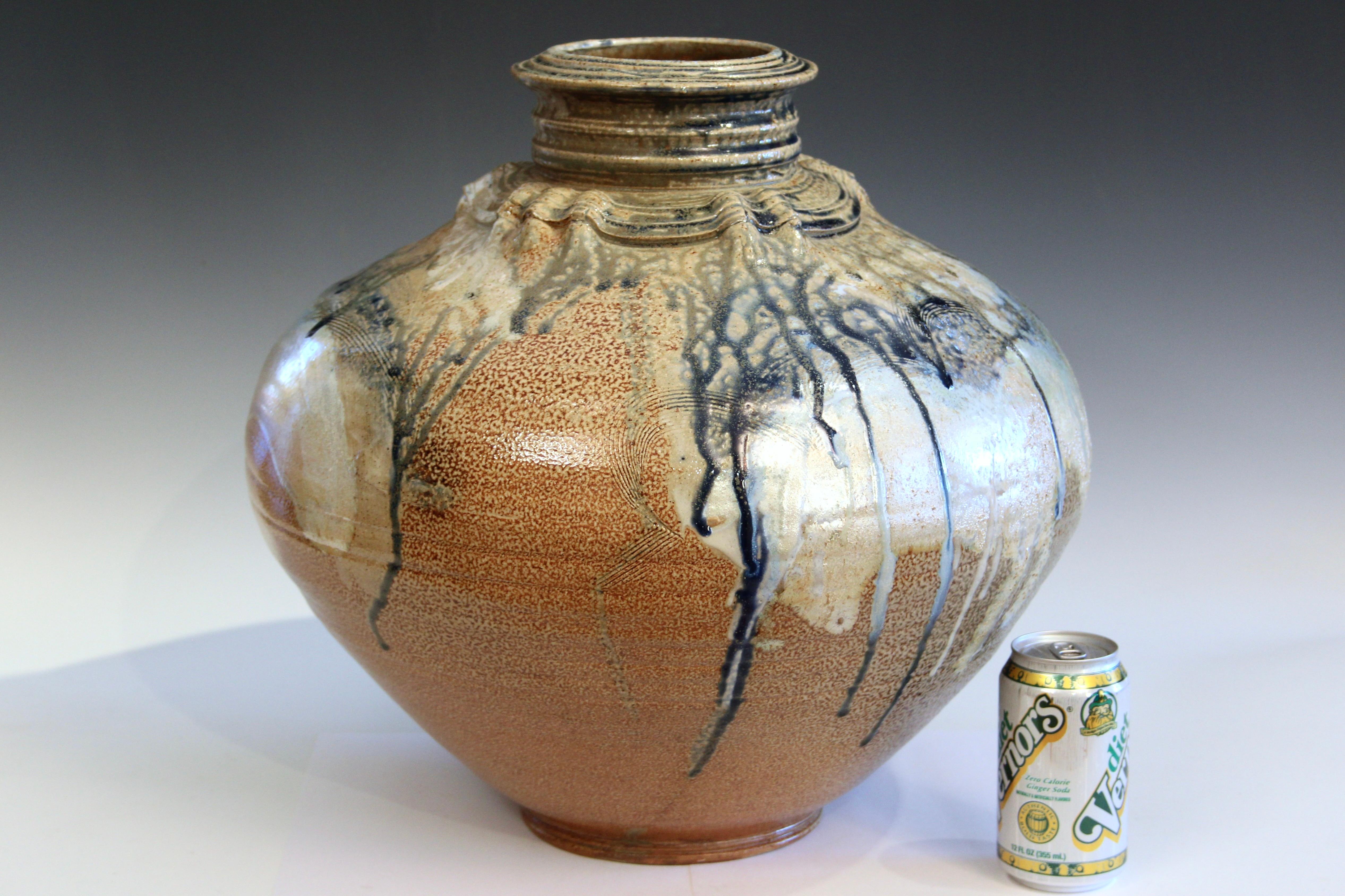 Huge Jeff Rogers Studio Pottery Vintage Vase Organic Wabi Sabi Salt ...