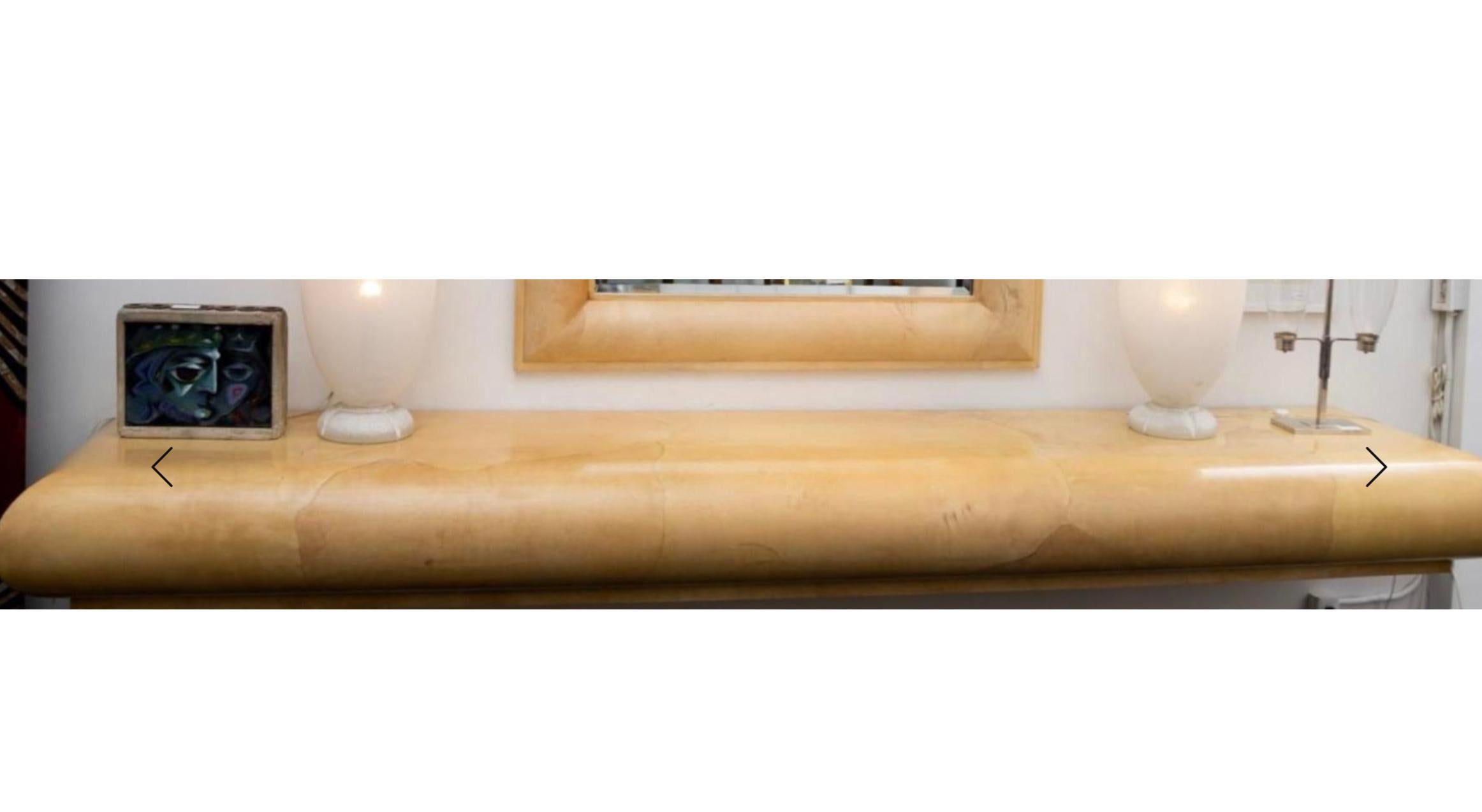 Huge Karl Springer Mid-Century Modern Pig Skin Parchment Wall Mounted ...