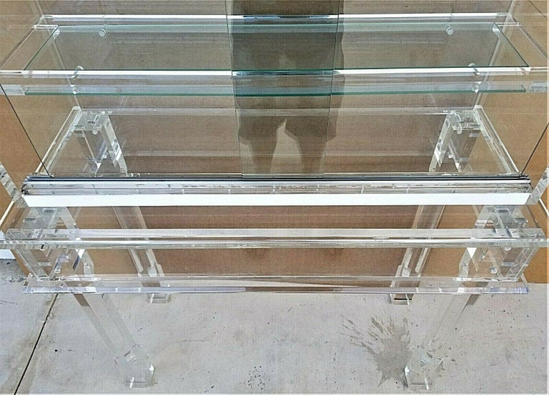 Huge MCM Lucite Dry Bar Display Cabinet Etagere w Glass Doors For Sale ...