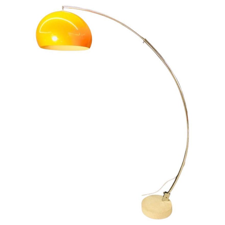 Huge Mid-Century, Space Age Floor Lamp with an Orange Hood For Sale at ...