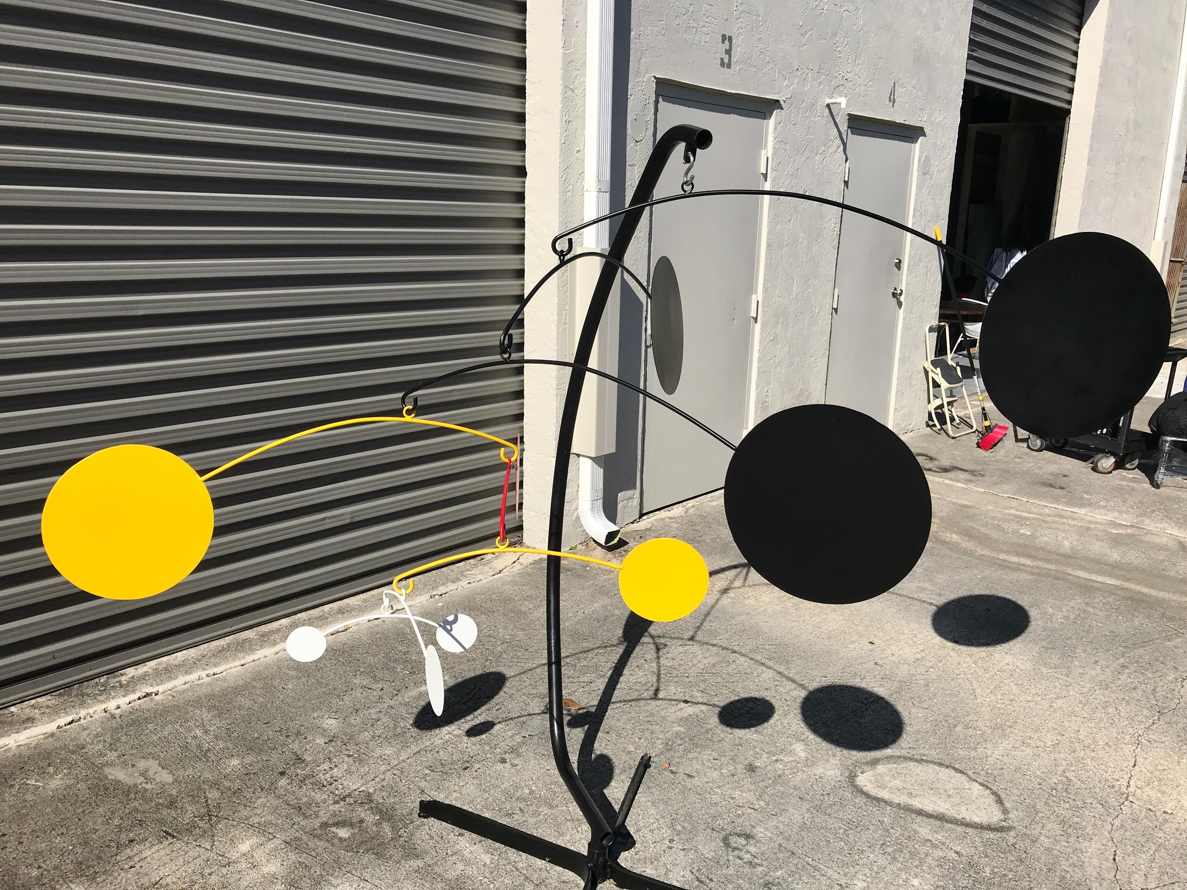 Huge Midcentury Kinetic Multicolored Enameled Metal Mobile at 1stDibs