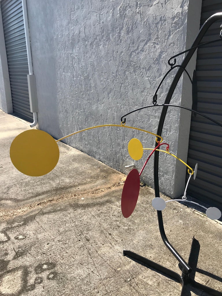 Huge Midcentury Kinetic Multicolored Enameled Metal Mobile at 1stDibs