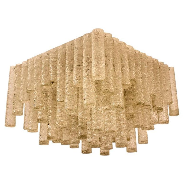 Huge Modern Clean Square Blown Flush Mount Light Fixture from Doria ...