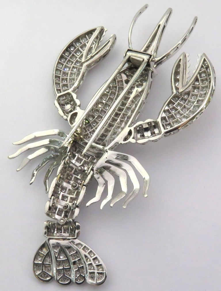 Huge Movable Diamond Lobster White Gold Pin For Sale at 1stDibs ...