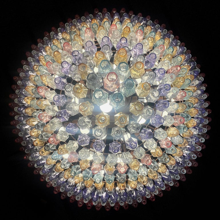 Huge Multi-Colored Poliedri Chandelier, Murano For Sale at 1stDibs