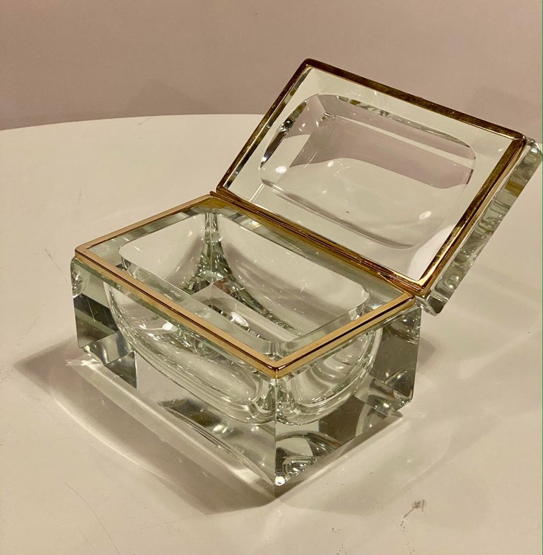 Huge Murano Casket Lead Crystal Glass Box at 1stDibs