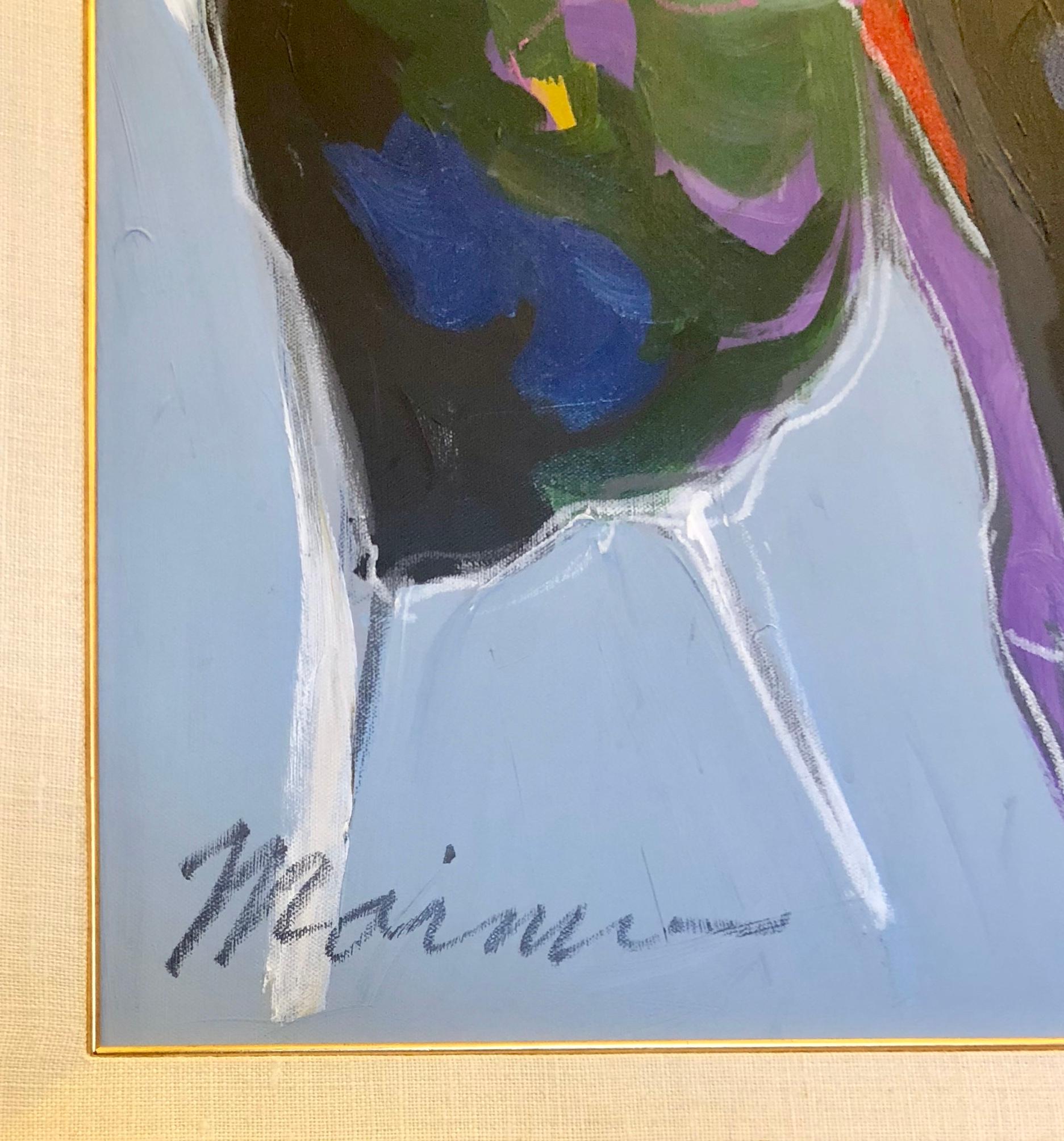 Huge Original Isaac Maimon Oil Painting of a Jazzy Parisian Al Fresco ...