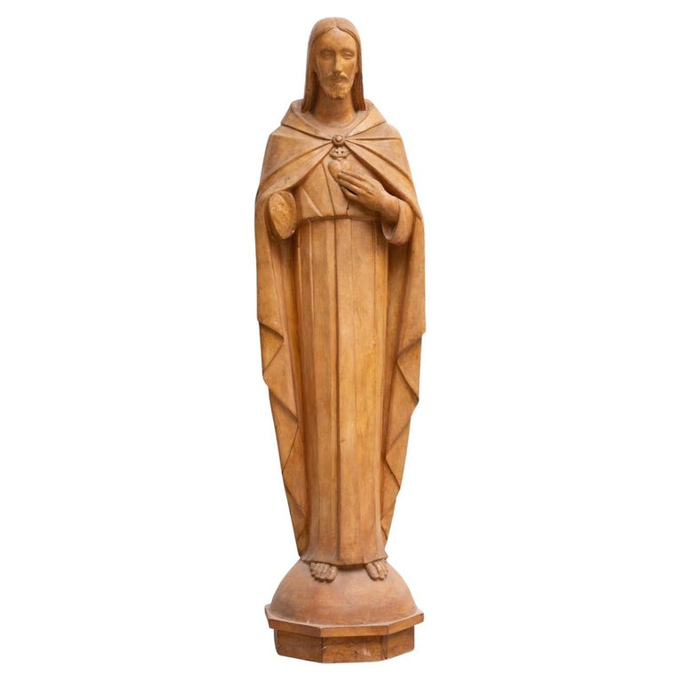 Huge Plaster Traditional Jesus Christ Figure, circa 1950 For Sale at ...