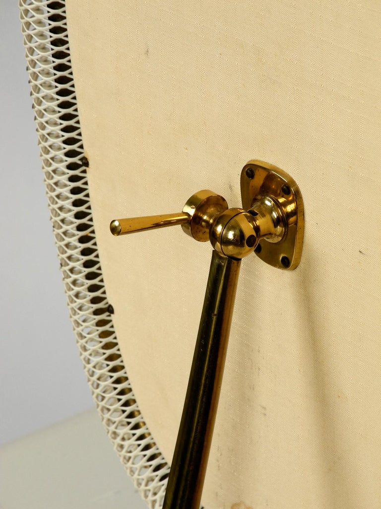 Huge Portable Mid-Century Modern Table Mirror with Brass Foot, Metal ...