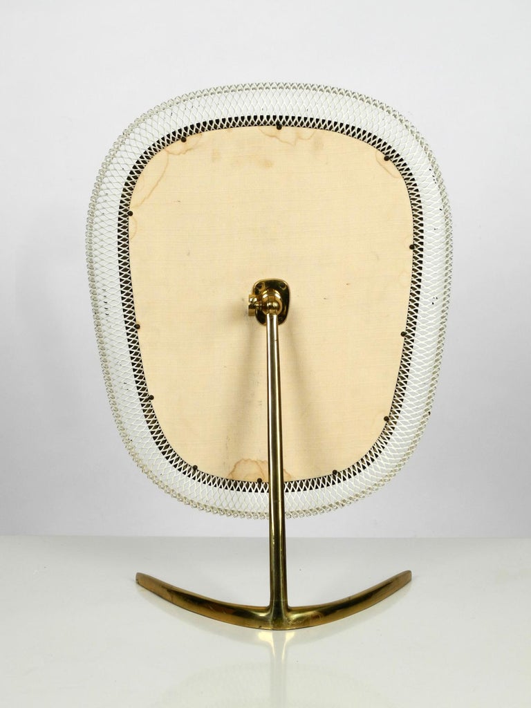 Huge Portable Mid-Century Modern Table Mirror with Brass Foot, Metal ...
