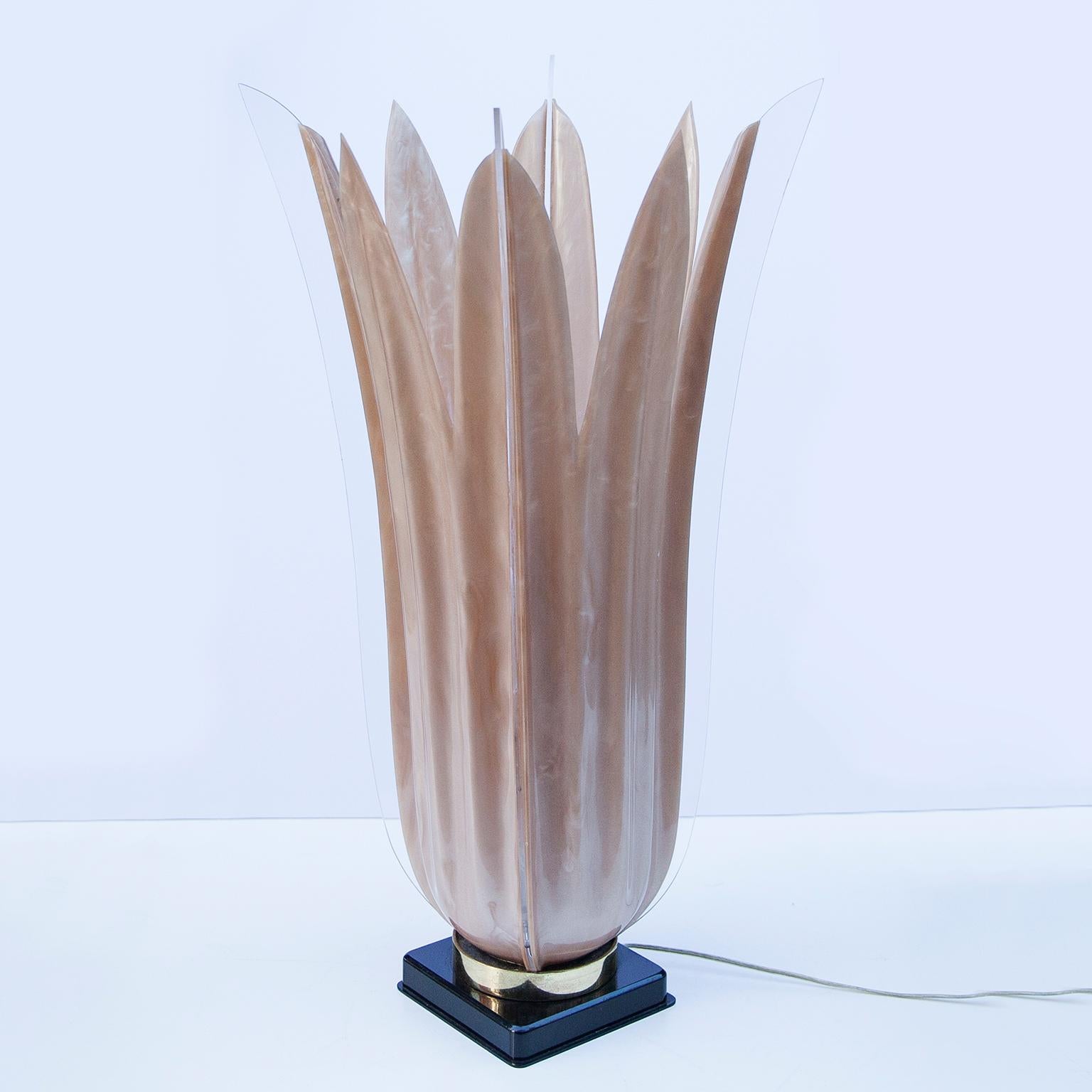 Huge Roger Rougier Floriform Acrylic Table Lamps Canada, 1970s at 1stDibs