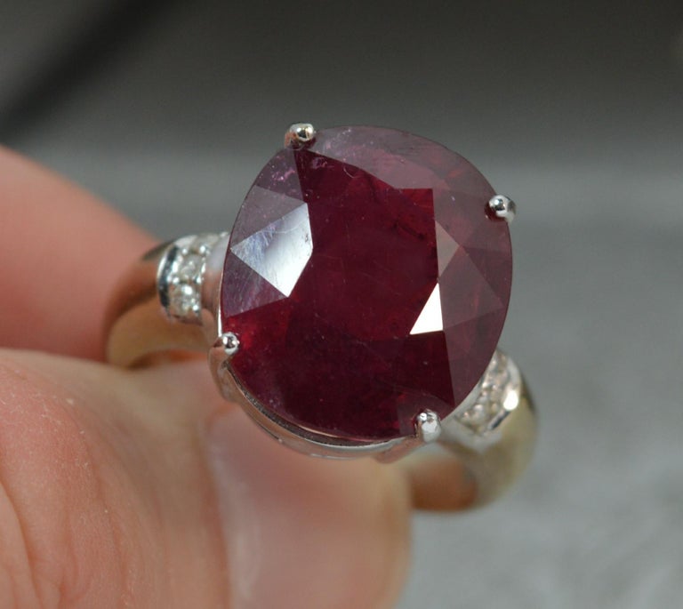 Huge Ruby Diamond 18 Carat Gold Statement Ring at 1stDibs