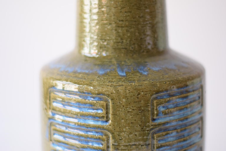 14.2” Palshus Denmark Huge Ceramic Vase Green Blue, Per Linnemann ...