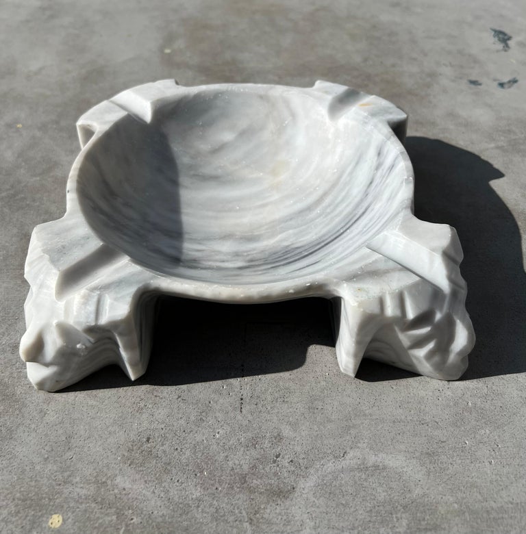 Huge Sculptural Aztec Marble Ashtray with Faces, 1960s For Sale at 1stDibs