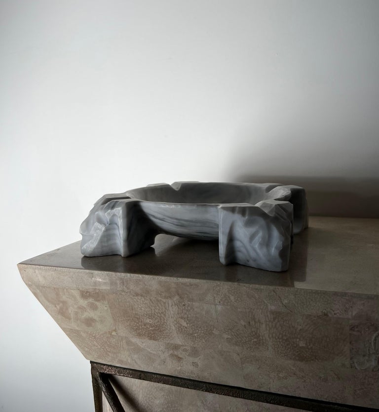 Huge Sculptural Aztec Marble Ashtray with Faces, 1960s For Sale at 1stDibs