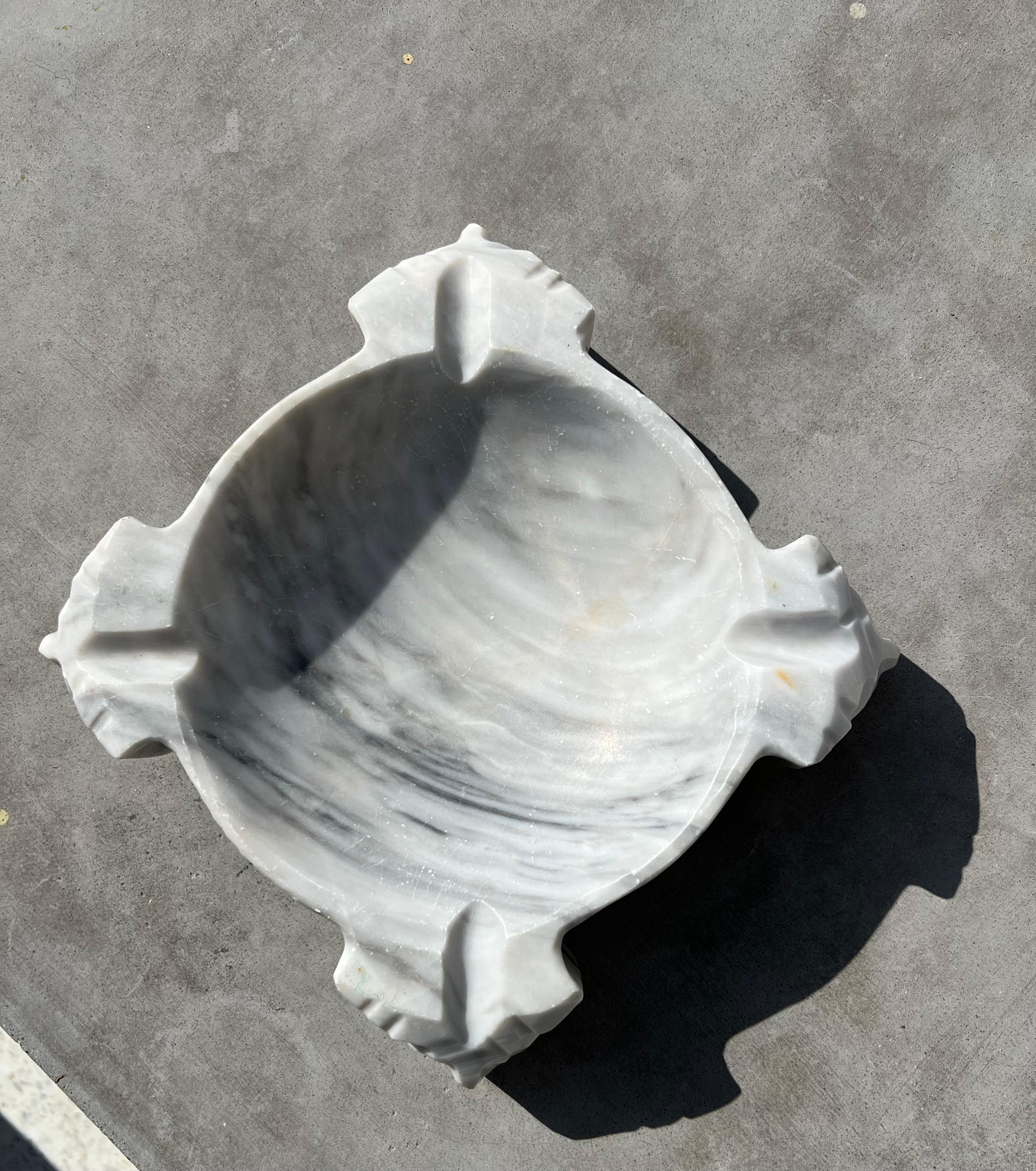 Huge Sculptural Aztec Marble Ashtray with Faces, 1960s at 1stDibs